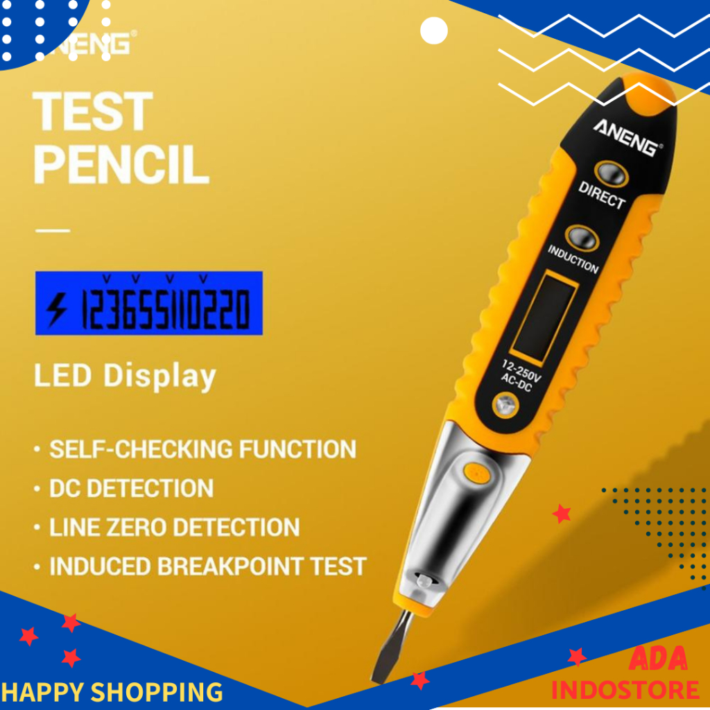 Jual Alat Ukur Tegangan Listrik - Tester Non Contact AC Detector 12V ...