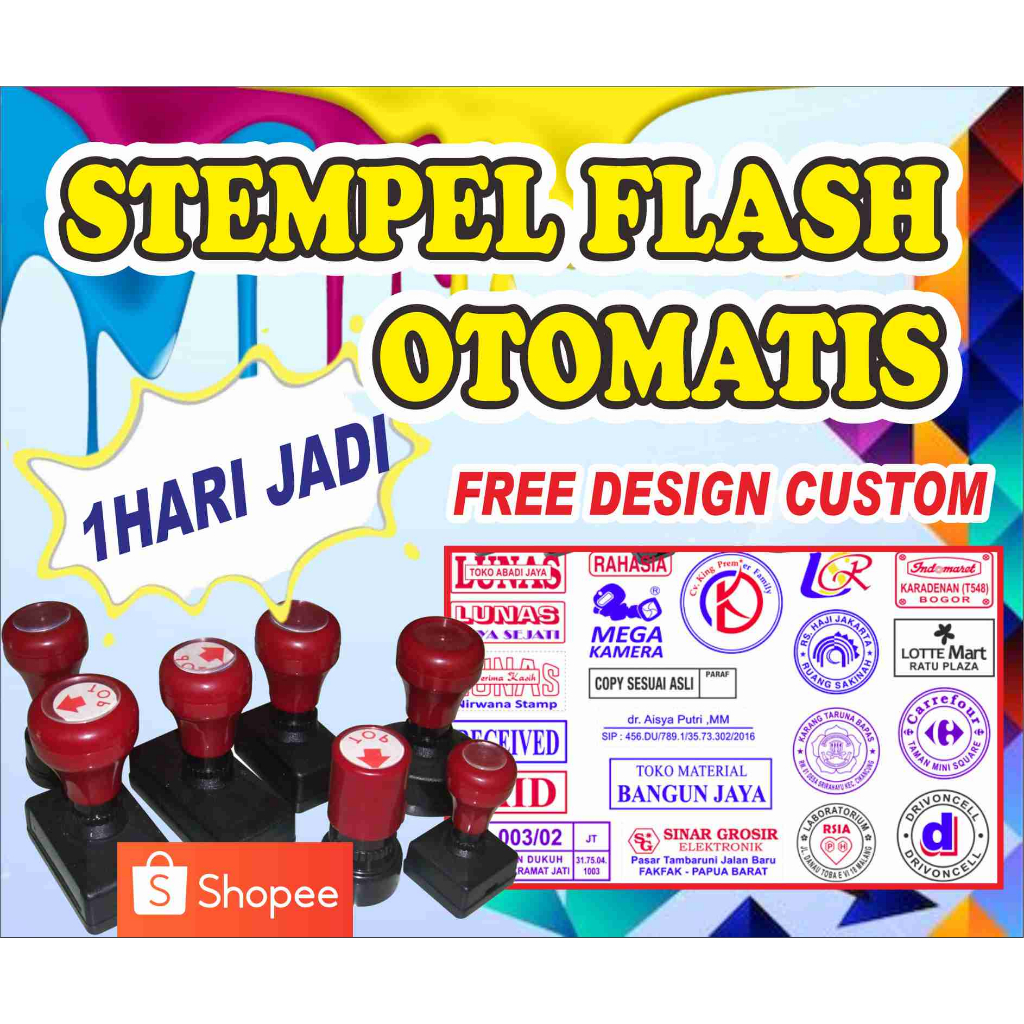 Jual stempel, Stempel Otomatis, stempel Flash, Stempel Toko,stempel Lunas | Shopee Indonesia