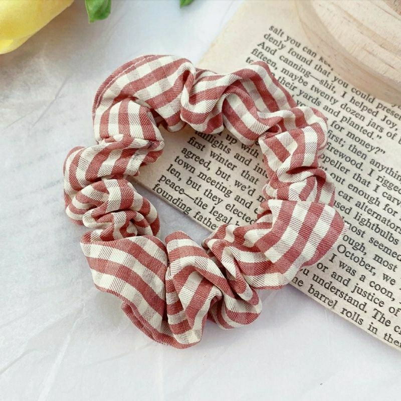 Jual RD Ikat Rambut Scrunchie Korea Motif Kotak Hijab Gelang Hairband ...