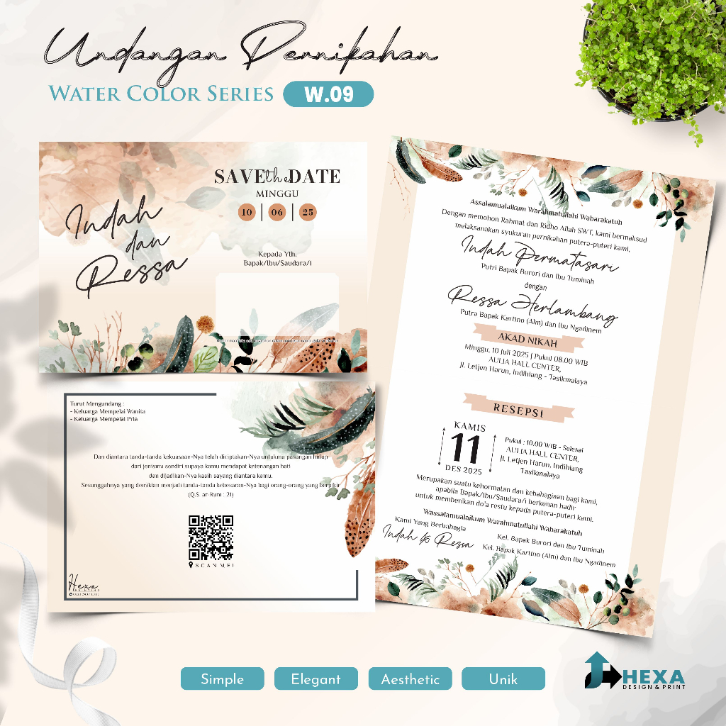 Jual UNDANGAN PERNIKAHAN MURAH KEKINIAN UNIK ELEGAN AESTHETIC - WATER ...