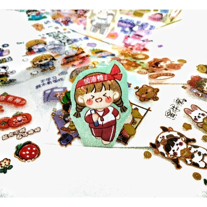 Jual Stiker Cute Girl Lucu 4 Lembar dalam 1 Pcs Stiker Lucu Stiker Buku ...
