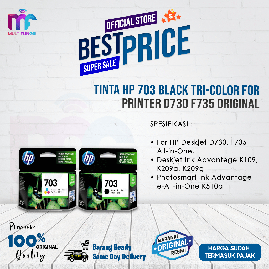 Jual Tinta HP 703 Black / Colour For HP D730, F735 Original 100% | Shopee Indonesia