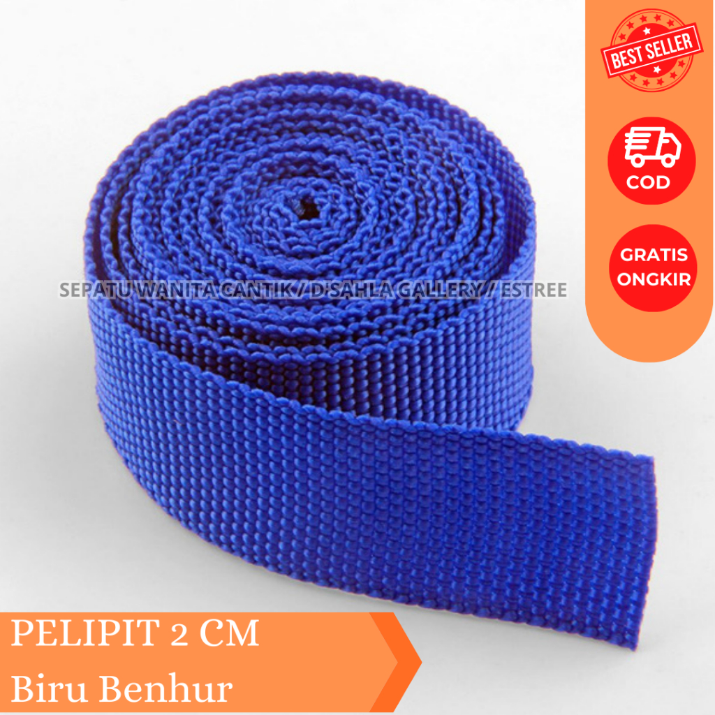 Jual Bisban Pelipit Halus 2 cm Warna Biru Benhur Penutup / Bungkus Tepi ...
