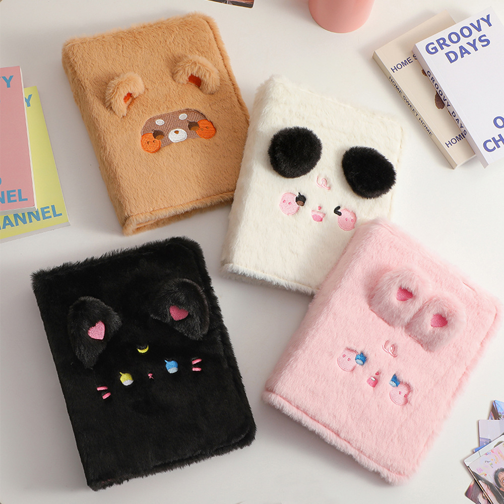 Jual Hisocute A5 Animal Fluffy Plush Collect Book Binder Album ...