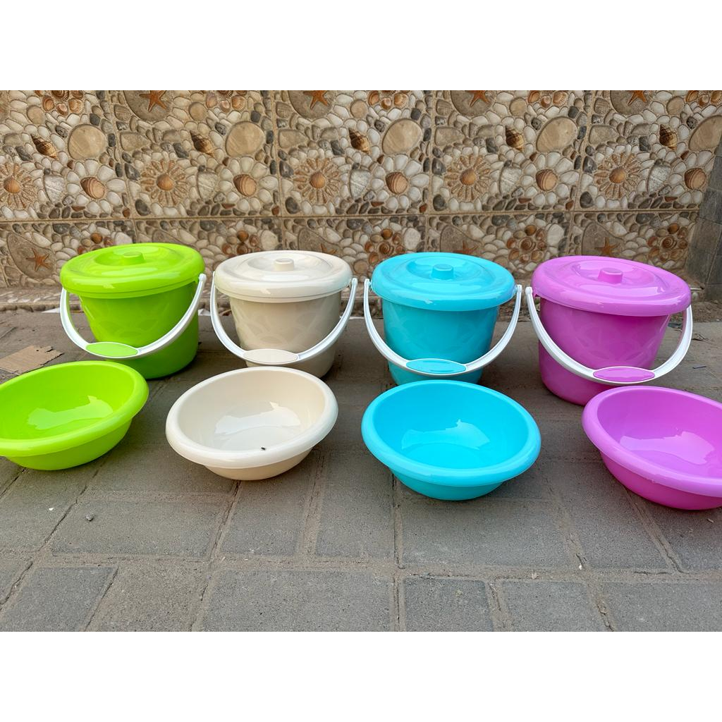 Jual ember + bak / waskom warna pastel uk 5 liter round bucket | Shopee ...