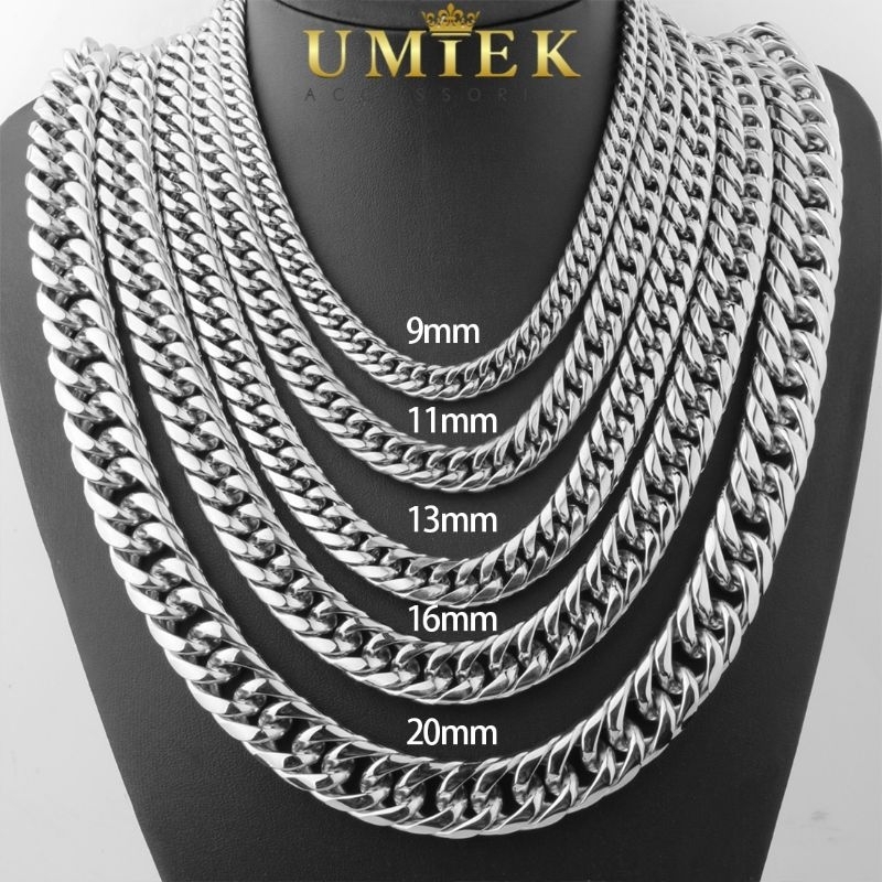 Jual Kalung Titanium Rantai besar big Silver Putih Perak Pria Wanita ...