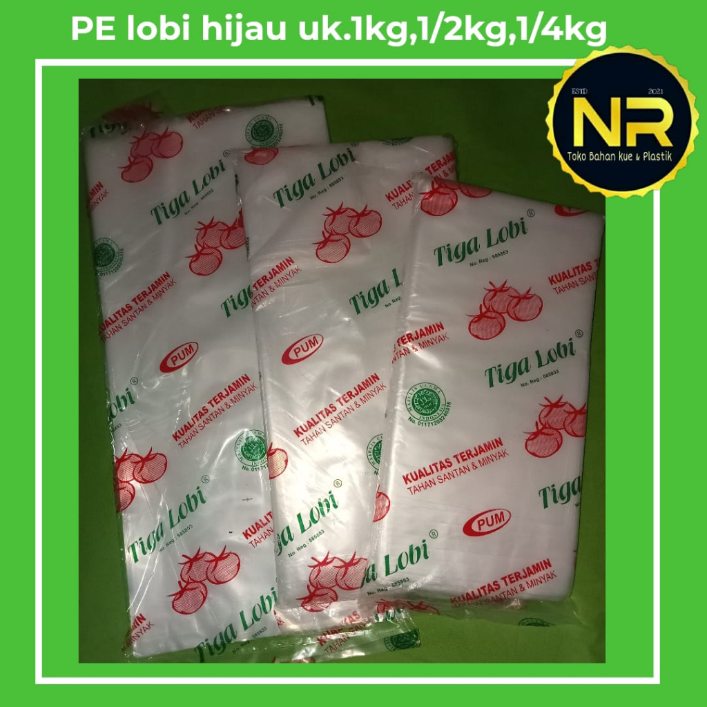 Jual pe lobi hijau/plastik bening pe 1kg,1/2kg,1/4kg | Shopee Indonesia