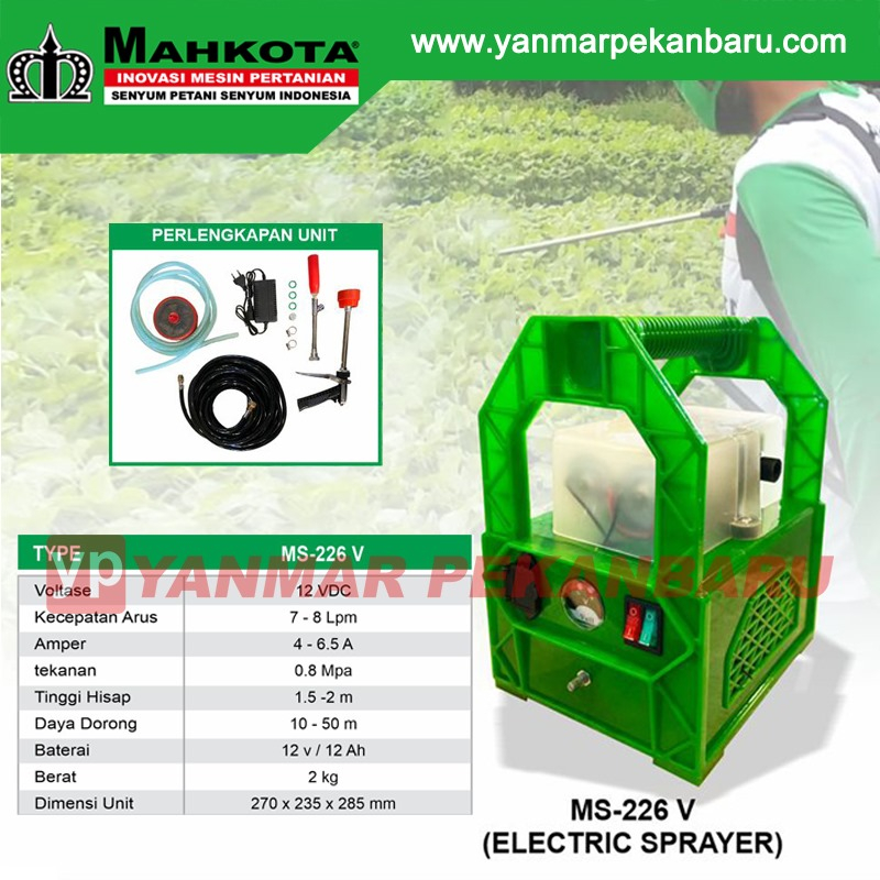 Jual Mesin Semprot Hama Elektrik / Electric Sprayer MS 226 V MAHKOTA ...