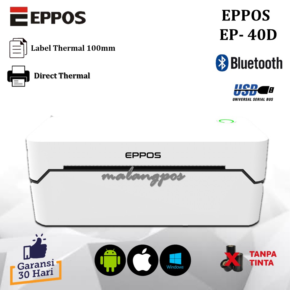 Jual Eppos Ep40d Printer Bluetooth Barcode Thermal Usb Bluetooth Resi