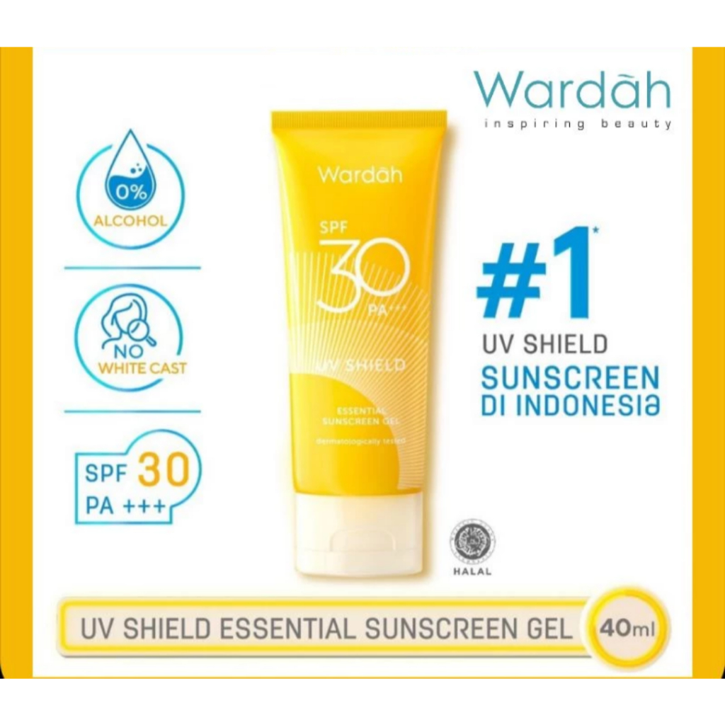Jual WARDAH UV shield essential sunscreen gel spf 30 (kemasan lama ...
