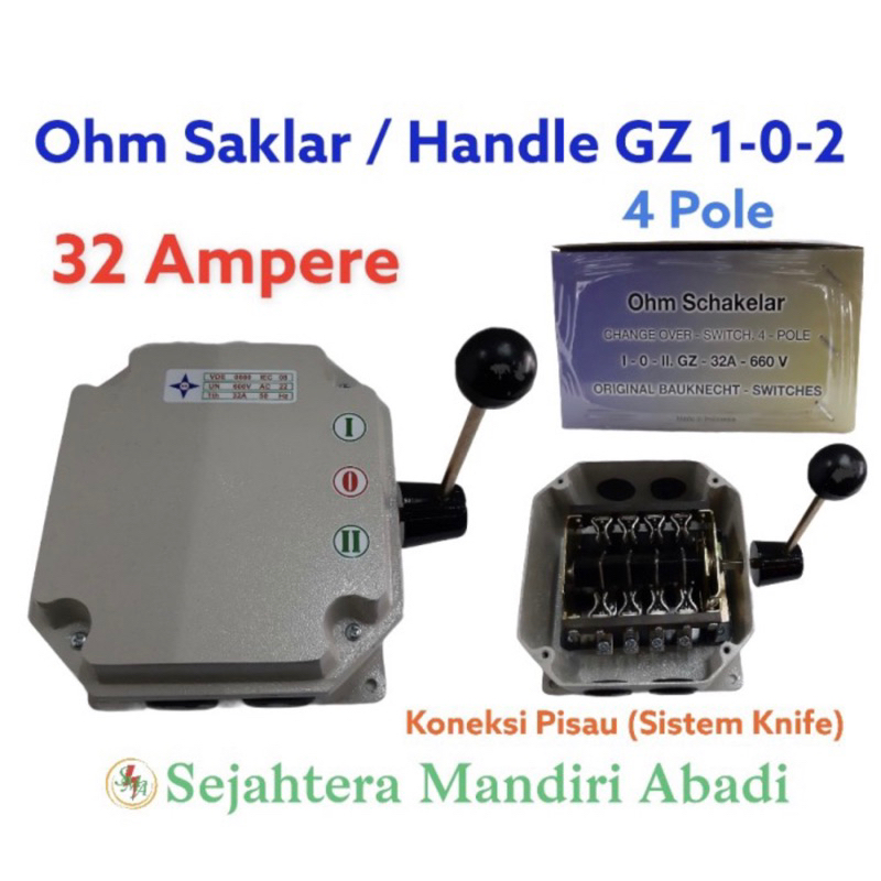 Jual Ohm Saklar NK 32A Pisau 3 Phase 4 Pole COS Change Over Switch ...