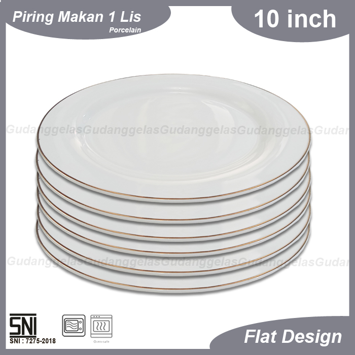 Jual 1 SET 6 PCS Piring Makan Porcelain/Piring Nasi/Dinner Plate/Piring ...