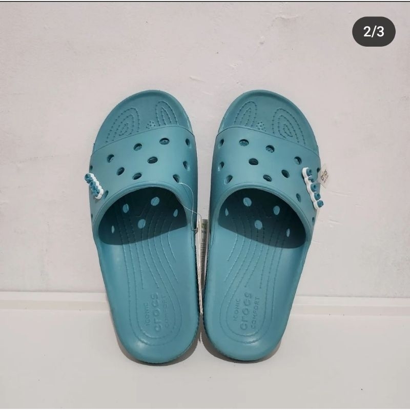 Jual Crocs Classic slide Red 43-44 / sendal sandals merah biru | Shopee ...