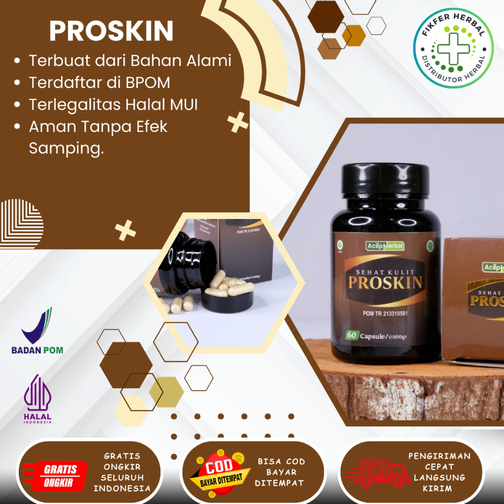 Jual Sehat Kulit Proskin Obat Herbal Khusus Penyakit Kulit 60 Kapsul ...