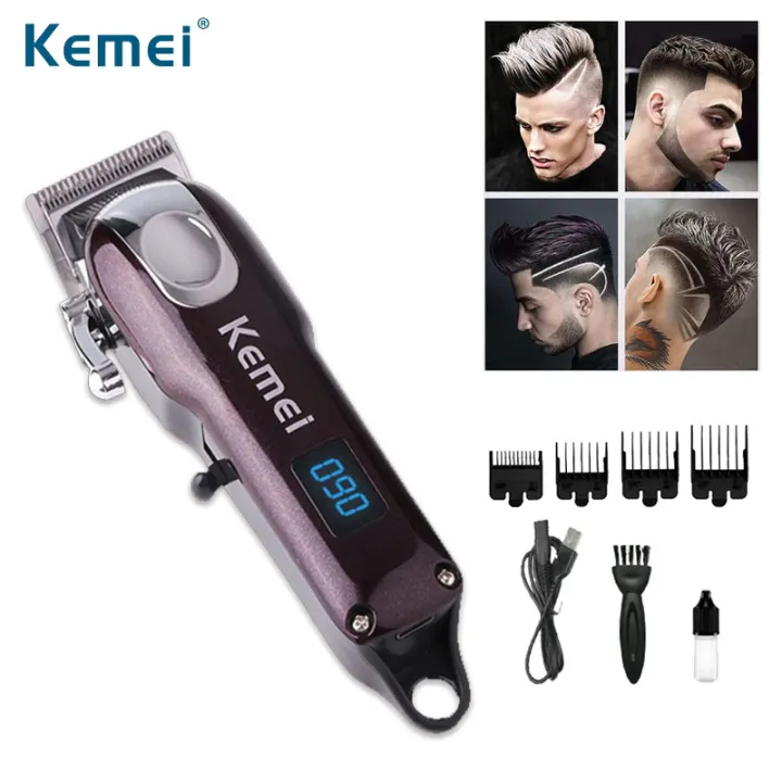 Jual KEMEI KM 233 Alat Mesin Cukur Potong Rambut Hair Clipper Cordless | Shopee Indonesia