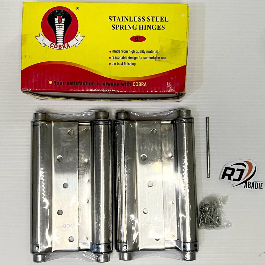 Jual [1SET] Engsel Per Pir Pintu Dua Arah Koboi Stainless Cobra 6 Inch ...