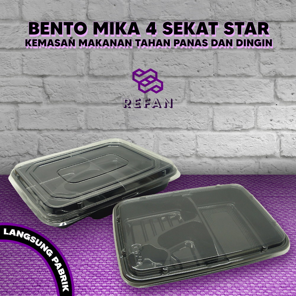 Jual Bento Mika 4 Sekat / Lunch Box Bento / Bento Tray / Mika Bento ...