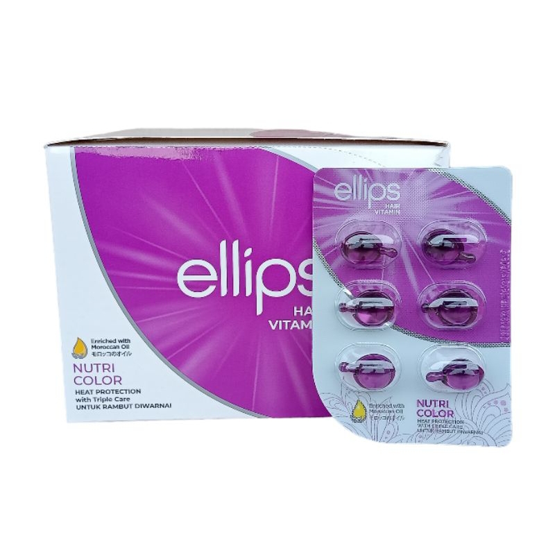 Jual ELLIPS HAIR VITAMIN MOROCCAN OIL NUTRI COLOR SACHET | Shopee Indonesia
