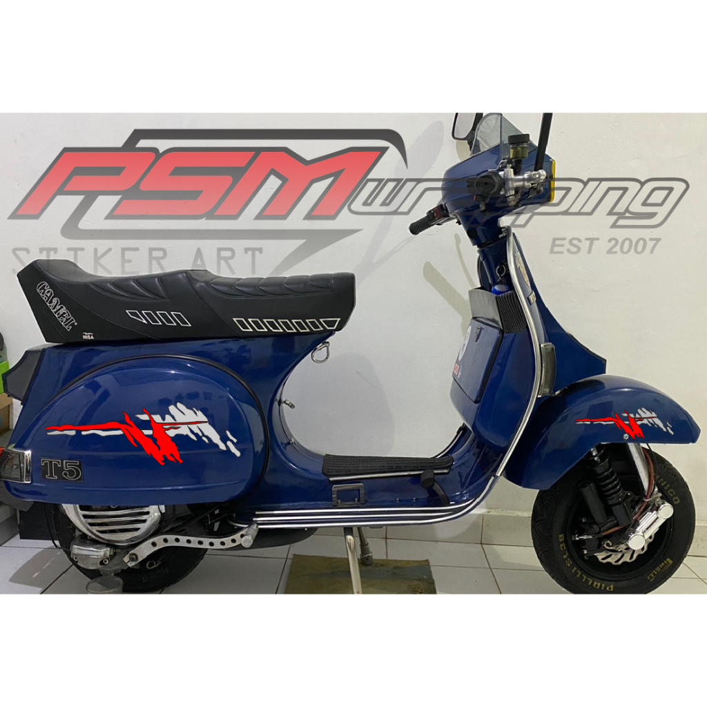 Jual STICKER STIKER CUTTING TEPONG VESPA 2 TAK UNIVERSAL PX PS EXCEL ...