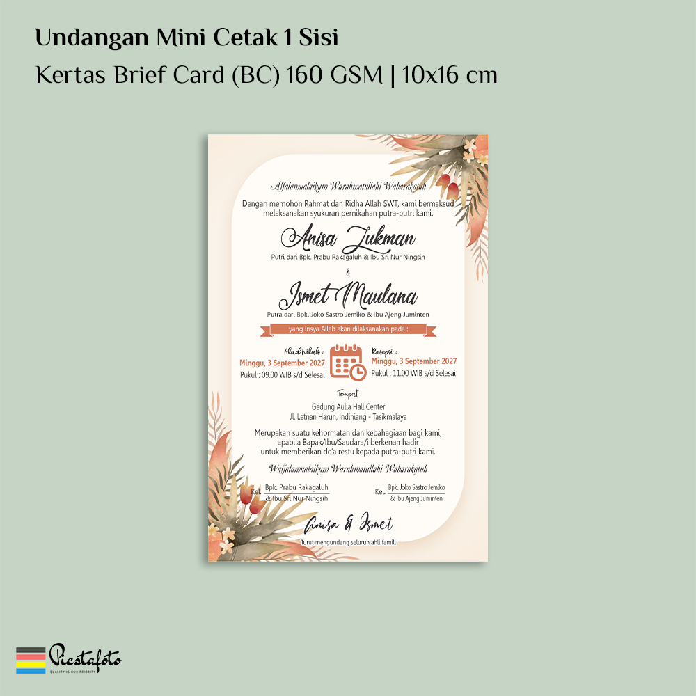 Jual Undangan Mini 1/4 Folio Custom Model 2 | Shopee Indonesia