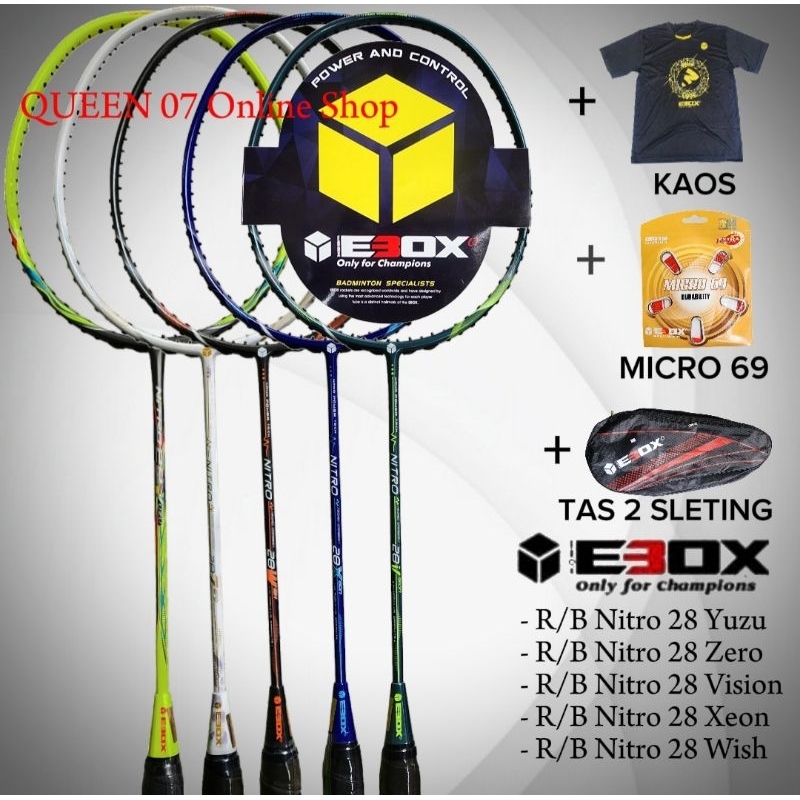 Jual Raket Badminton EBOX Nitro 28 VWXYZ 100% (Original) | Shopee Indonesia