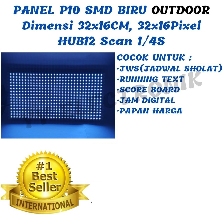 Jual Panel module modul Led P10 Running tex SMD Biru Blue Outdoor ...