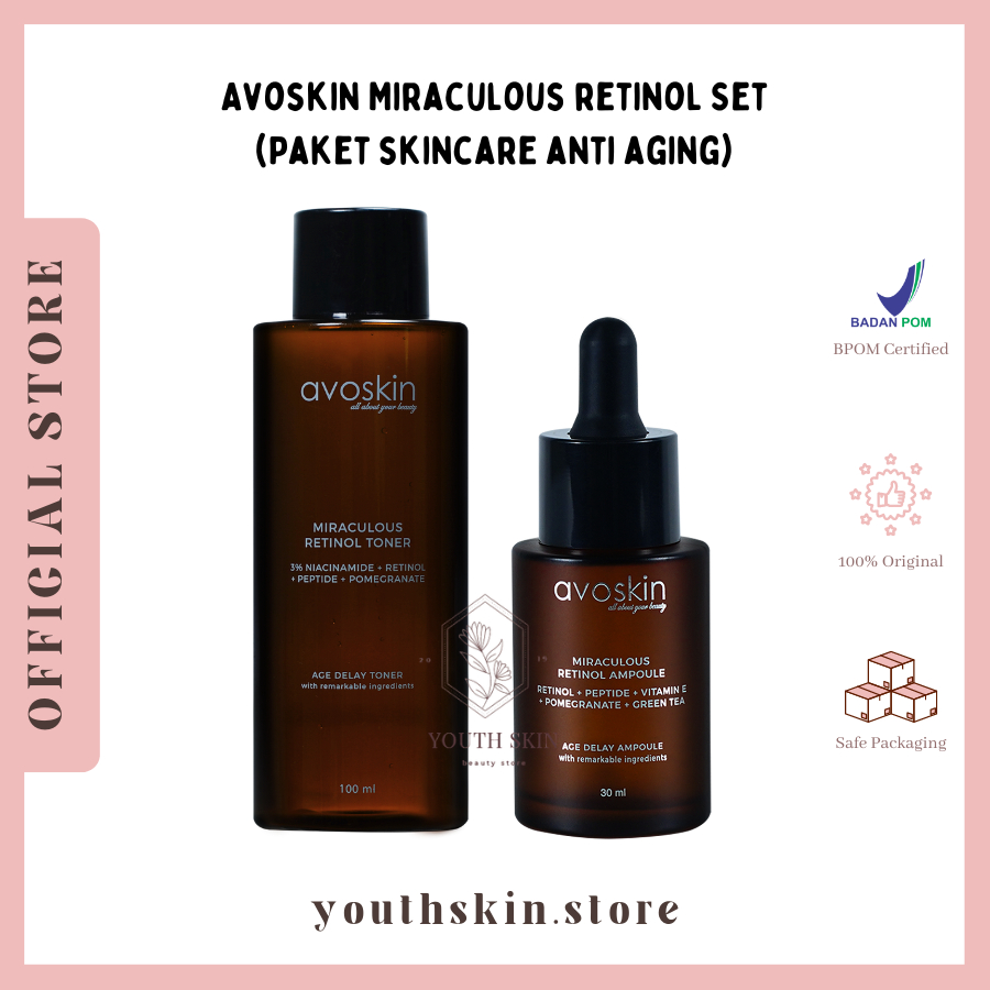 Jual Avoskin Miraculous Retinol Series- Paket skincare anti aging ...