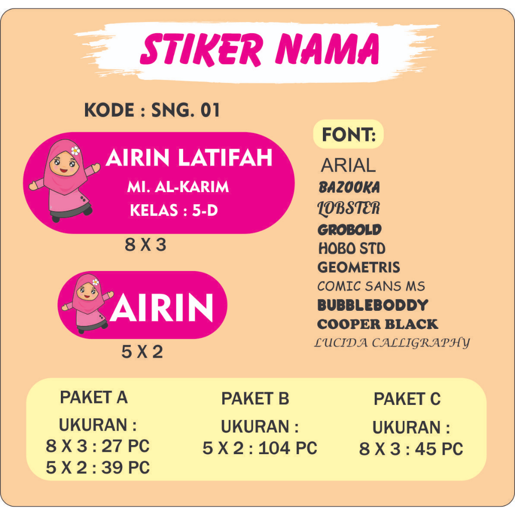 Jual STIKER / LABEL NAMA ANAK PAKET DAPAT BANYAK | Shopee Indonesia