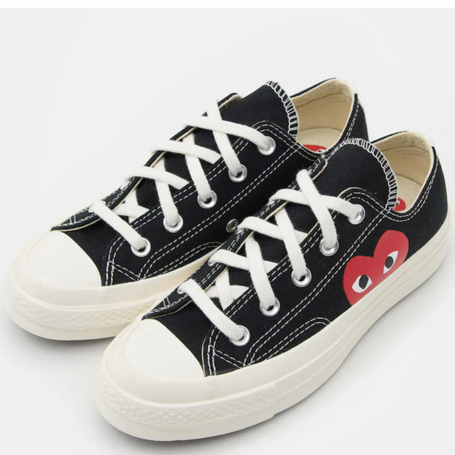 Jual PLAY COMME DES GARCONS Converse Red Heart Chuck 70 Low - Black ...