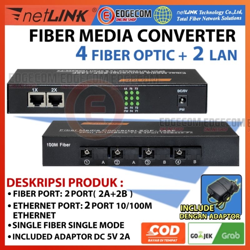 Jual Media Konverter 6 FO 2 LAN 10/100 LAN RJ45 Ethernet Fiber Optic switch Media Converter ...