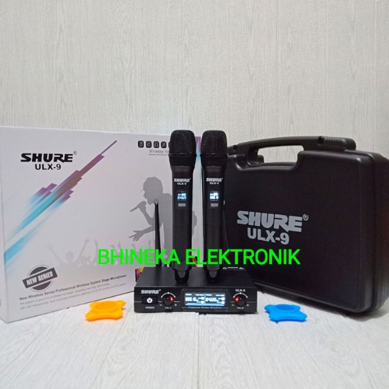 Jual mic wireless shure ULX9 ulx-9 ULX 9 2 mic handheld free koper | Shopee Indonesia