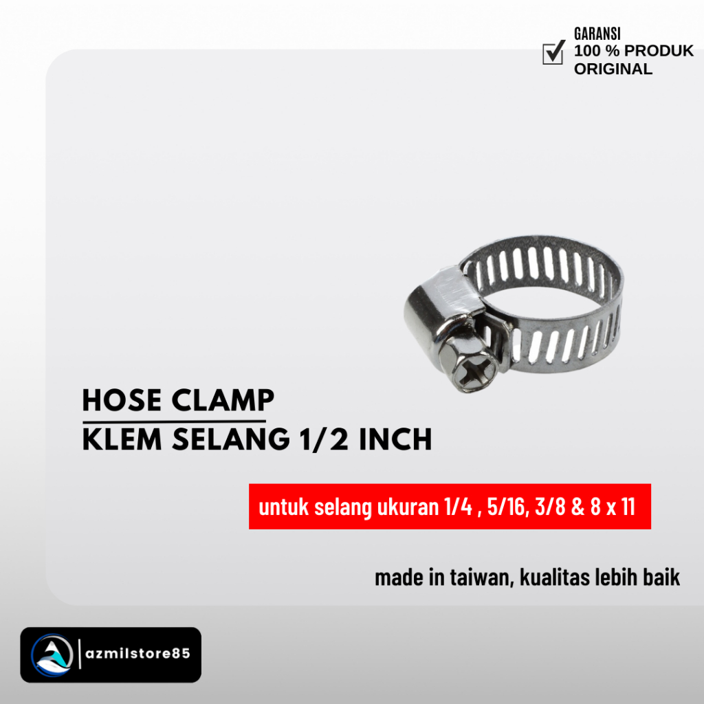 Jual Hose Clamp / Klem Selang 1/2" Made In Taiwan | Shopee Indonesia