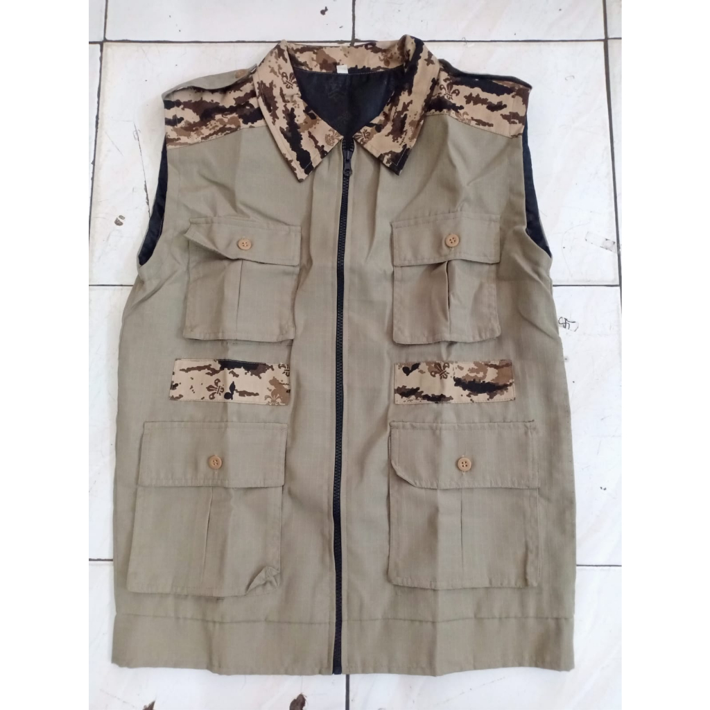 Jual Rompi Cream Kombinasi Loreng Pramuka | Shopee Indonesia