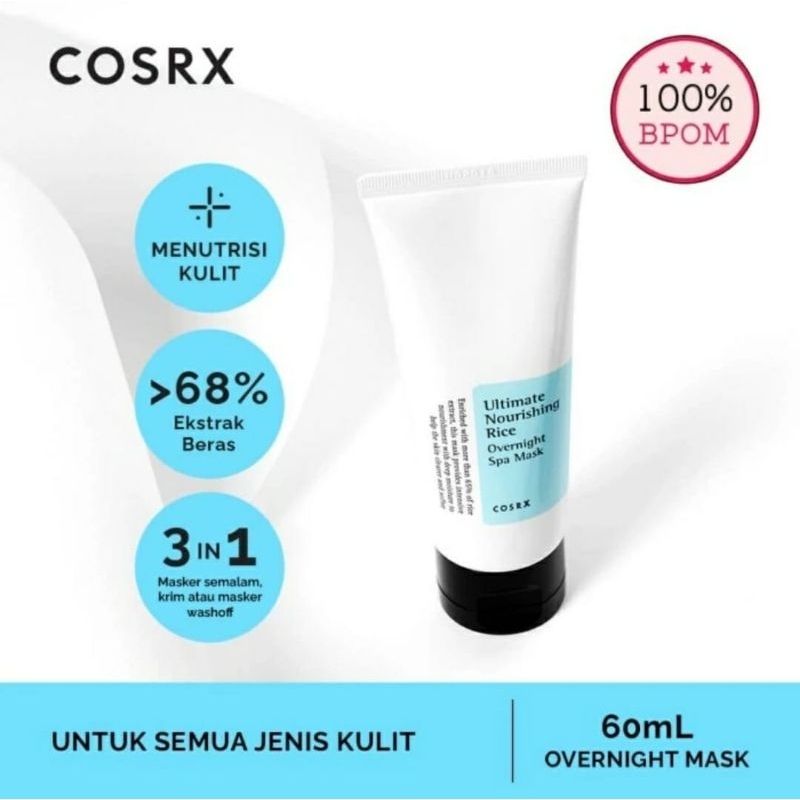 Jual COSRX Ultimate Nourishing Rice Overnight Spa Mask masker wajah ...