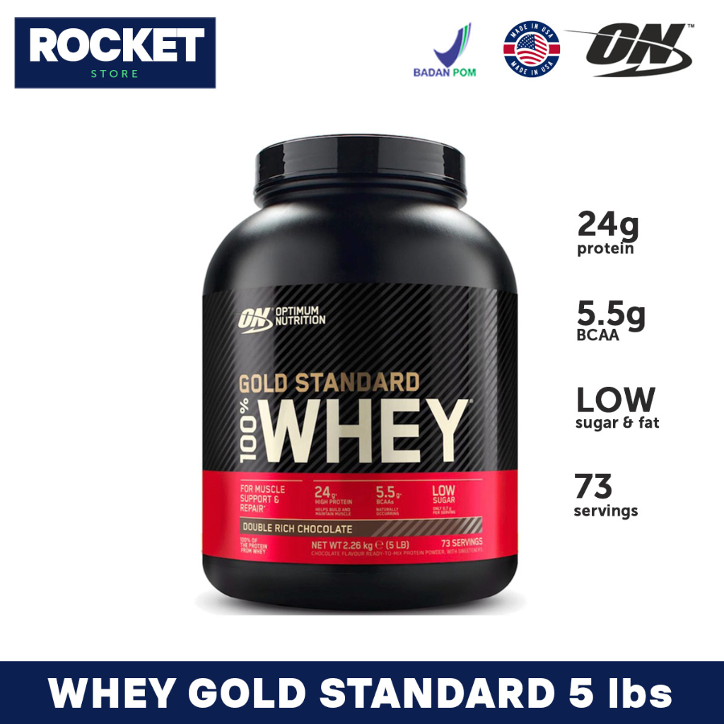Jual ON Optimum Nutrition Whey Gold Standard 5 lbs WGS 5LBS - with Whey Protein Isolate | Shopee ...