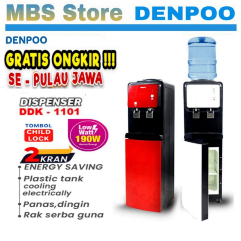 Jual Dispenser Denpoo Galon Atas Hemat Listrik Denpoo DDK1101 (190 Watt ...