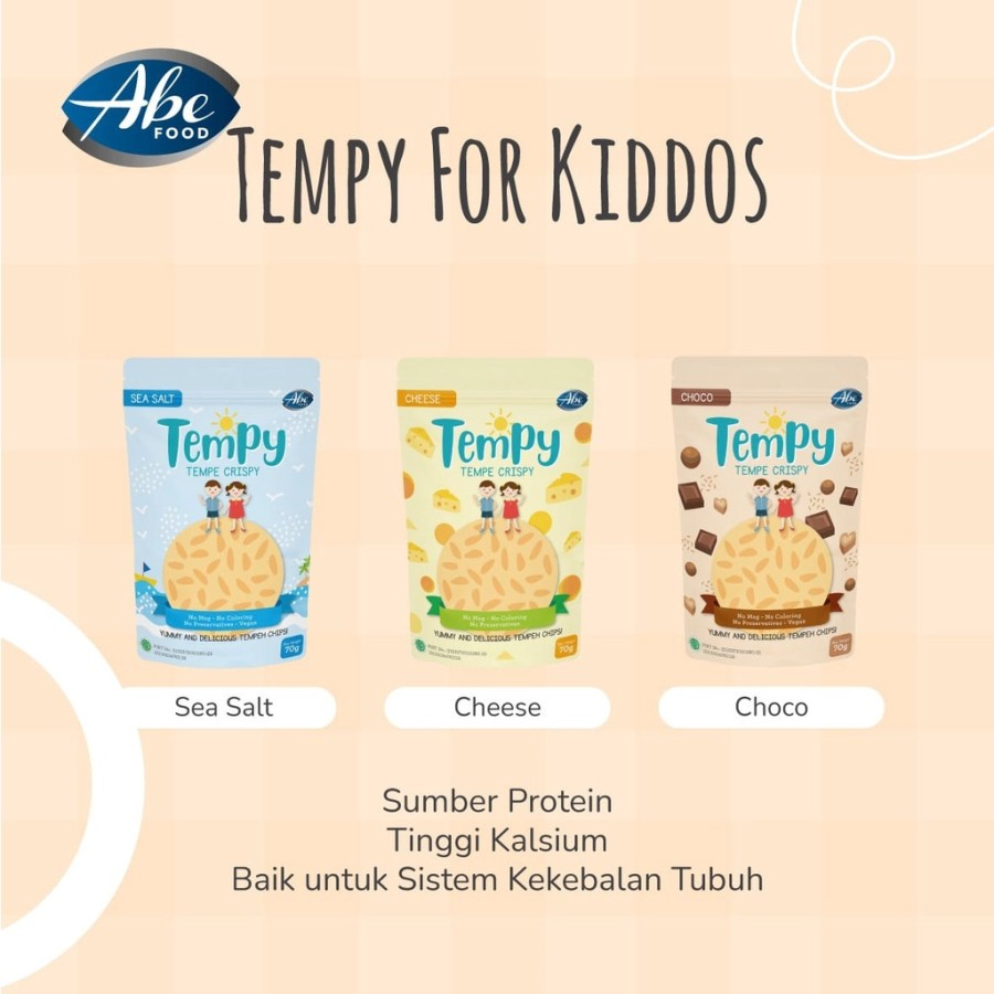 Jual Tempy Kiddos Keripik Tempe Anak Snack Abe Food | Shopee Indonesia