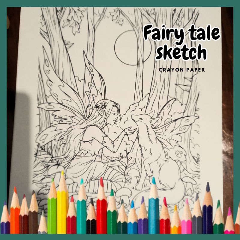 Jual Gambar Sketsa Mewarnai Tema Dunia Fantasi Isi 10 - 100 Lembar ...