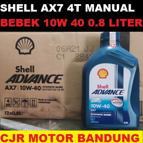 Jual Oli Motor Sport Bebek SHELL ADVANCE 4T AX7 10w 40 0.8L ORI ASLI ...