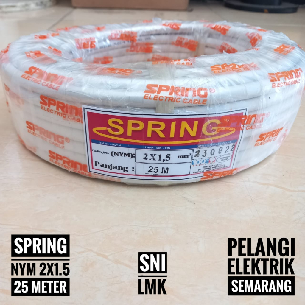 Jual SPRING Kabel Listrik NYM 2x1.5 2x1,5 Kawat Tembaga SNI LMK - 25 ...