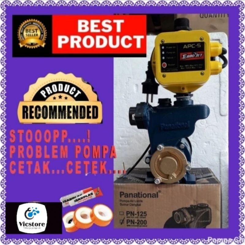 Jual Garansi pompa air booster Panational PN 200 otomatis automatic ...