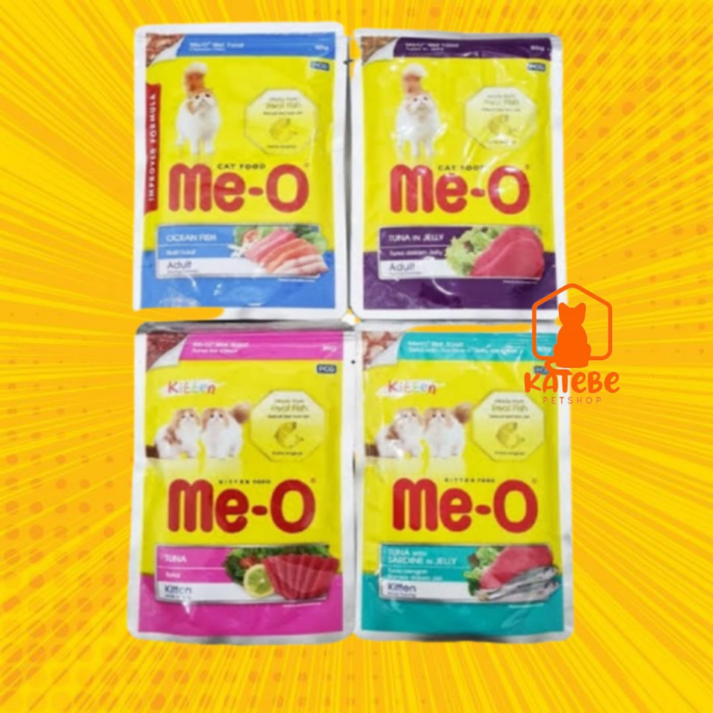 Jual Meo Makanan kucing Basah Cat Food Pouch Wetfood Me-O Sachet 80 ...