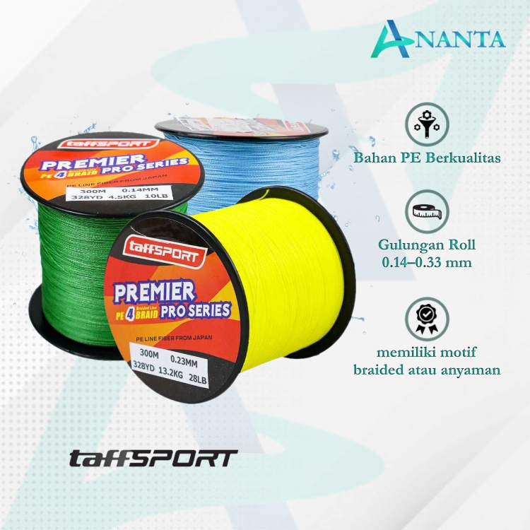 Jual TaffSPORT Premier Pro Series Benang Pancing Braided 300M / Benang ...