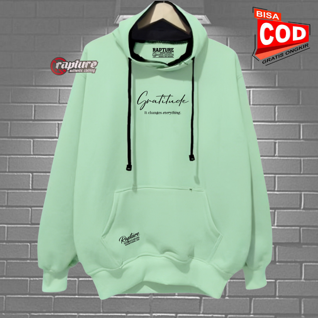Jual Switer Pria Oversize Warna Hijau Mint List Gratitude Hoodie Cowok ...
