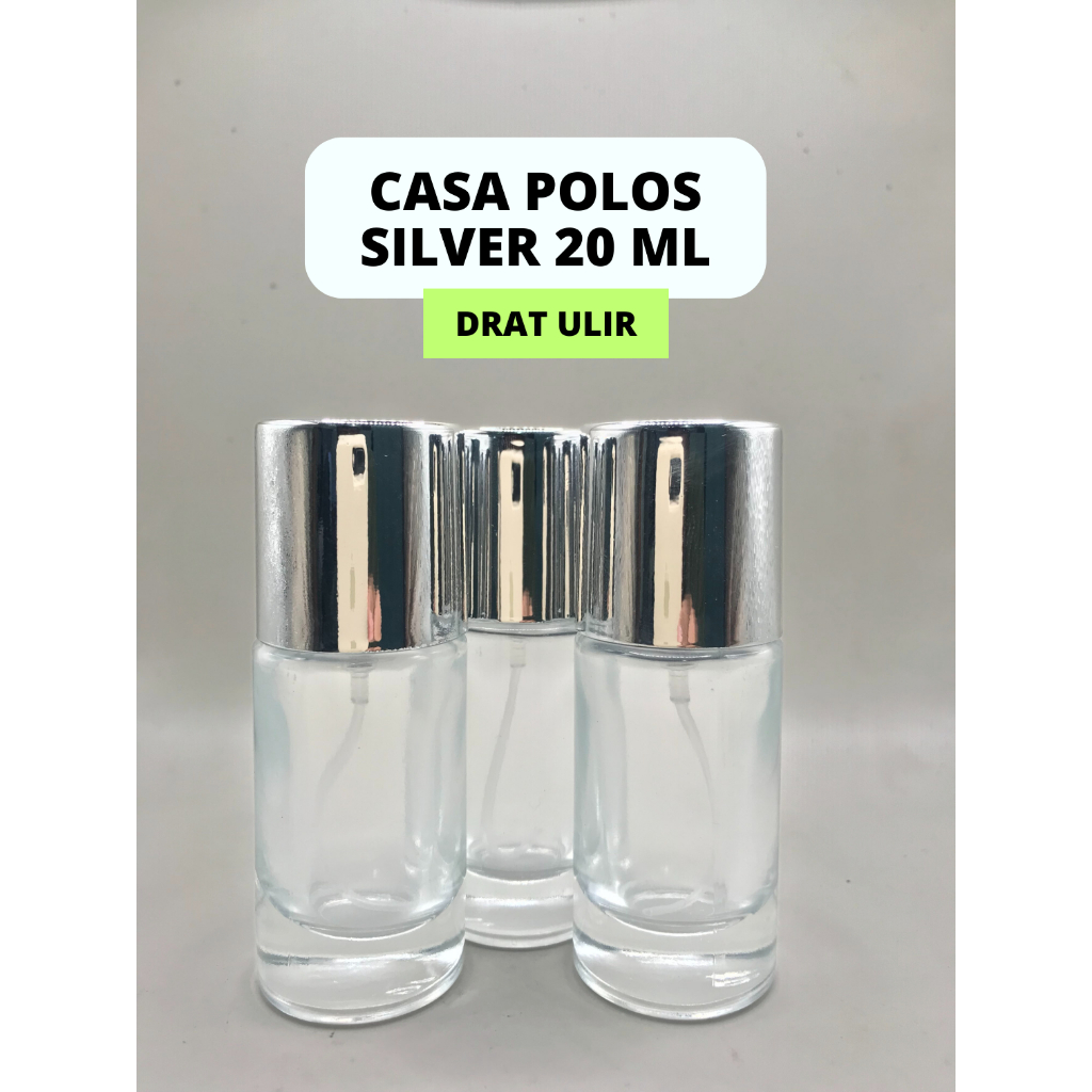 Jual ( PCS ) BOTOL PARFUM CASA POLOS SILVER 20ML DRAT | Shopee Indonesia