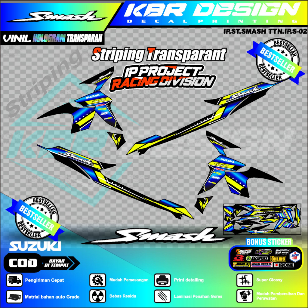 Jual (COD) STIKER STRIPING SMASH TITAN - STIKER STRIPING SUZUKI SMASH ...