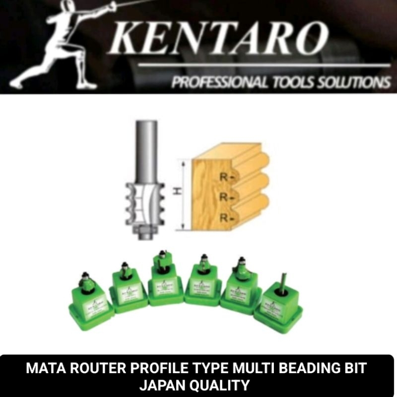 Jual Kentaro mata router profile type multi beading bit Japan quality ...