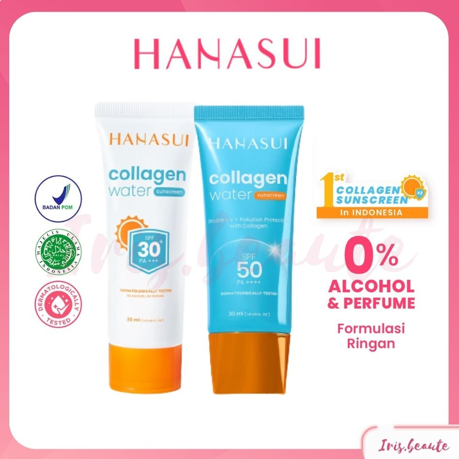 Jual HANASUI Collagen Water Sunscreen SPF 30 & 50 / Sunblok / Sunscreen ...