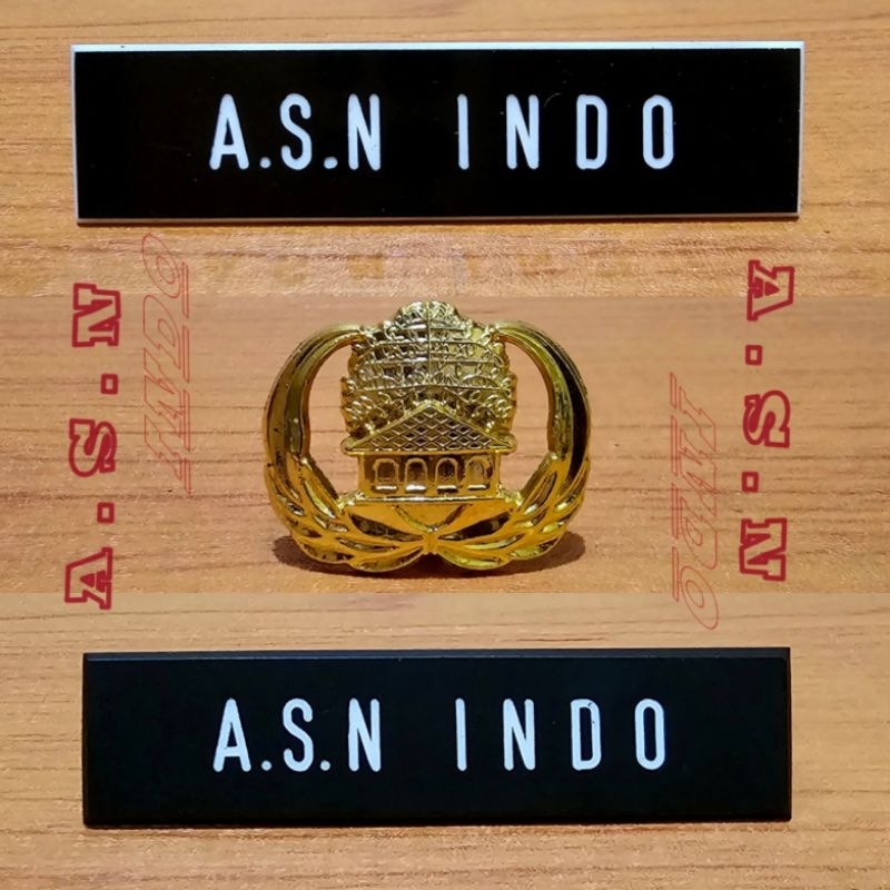 Jual Papan Nama Dada Magnet Grafir Murah + Lencana Korpri Pin Korpri ...