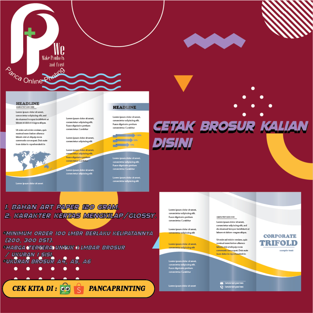 Jual CETAK BROSUR 100 LEMBAR | A4, A5, A6 | Shopee Indonesia